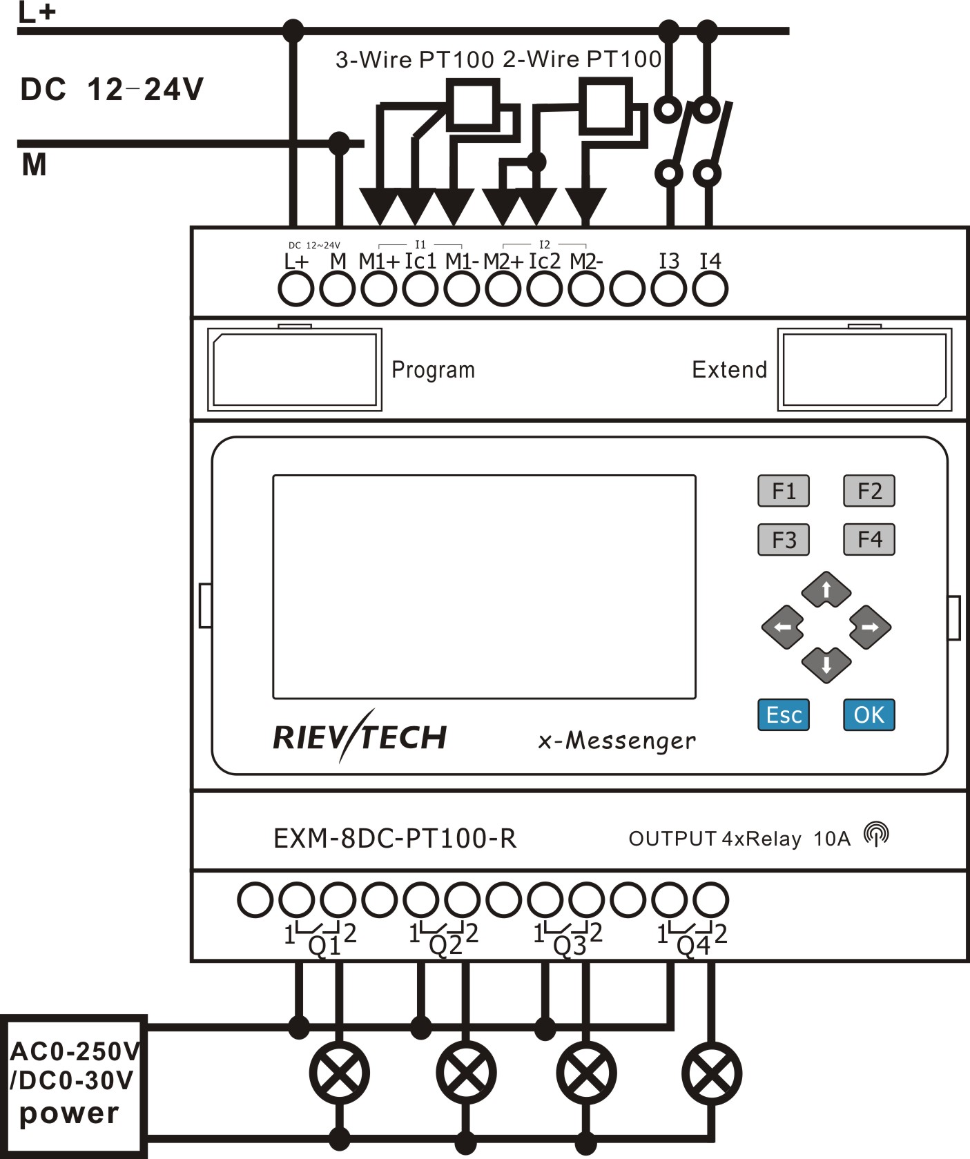 EXM-8DC-PT100-R-HMI - Buy RIEVTECH, sms plc, intelligent controller Product on Rievtech